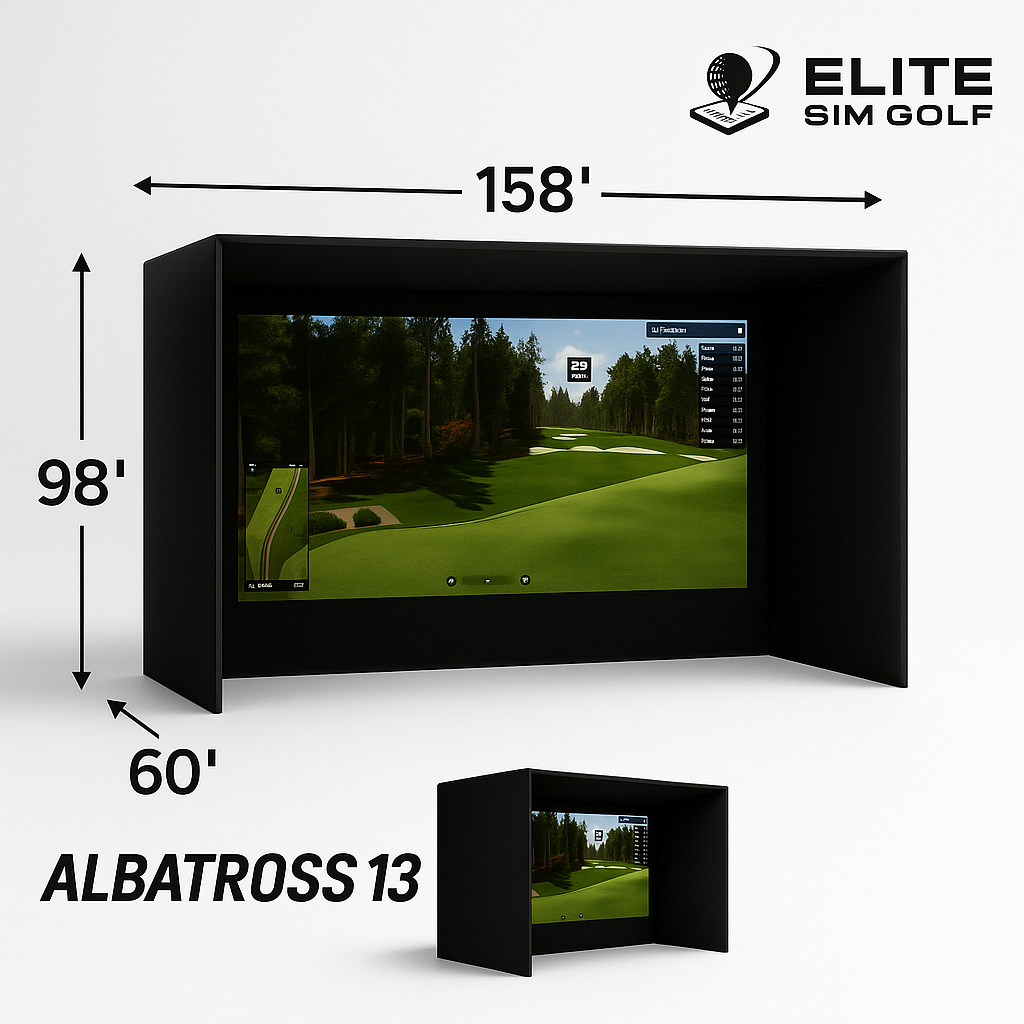 Albatross 13S Golf Simulator Enclosure – Premium 13’ x 8’2” 16:9 Home ...